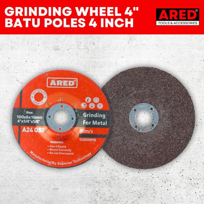Jual Batu Gurinda Poles 4" inch ARED Grinding Wheel 4" x 6mm MATA BATU ...