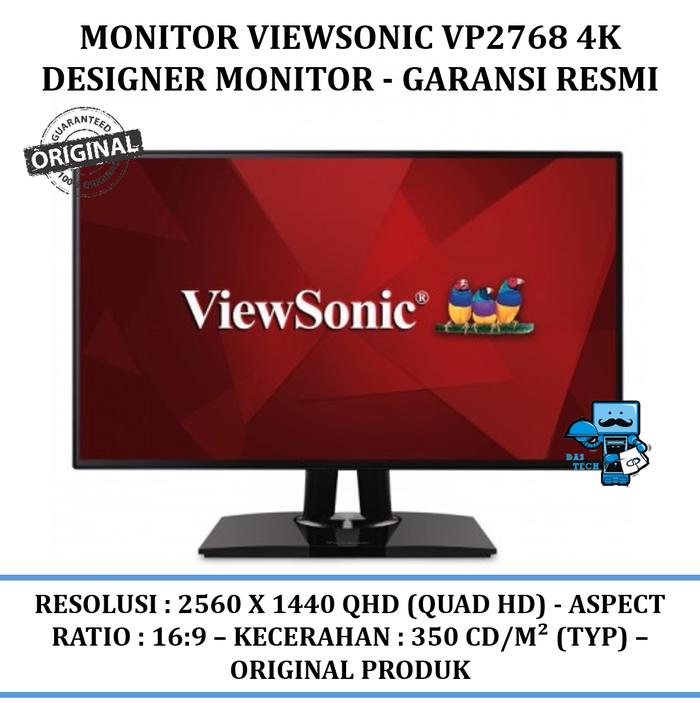 Jual Monitor ViewSonic VP2768 4K Designer Monitor Original - Garansi ...