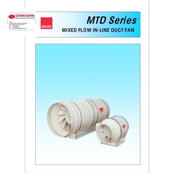 Jual Centrifugal duct inline KRUGER 4"inch MTD 100/2 44/27watt 2250 ...