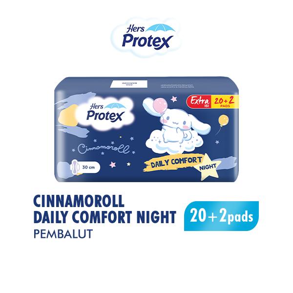 Promo Hers Protex Pembalut Wanita Cinnamoroll Comfort Night 30 cm 22 ...