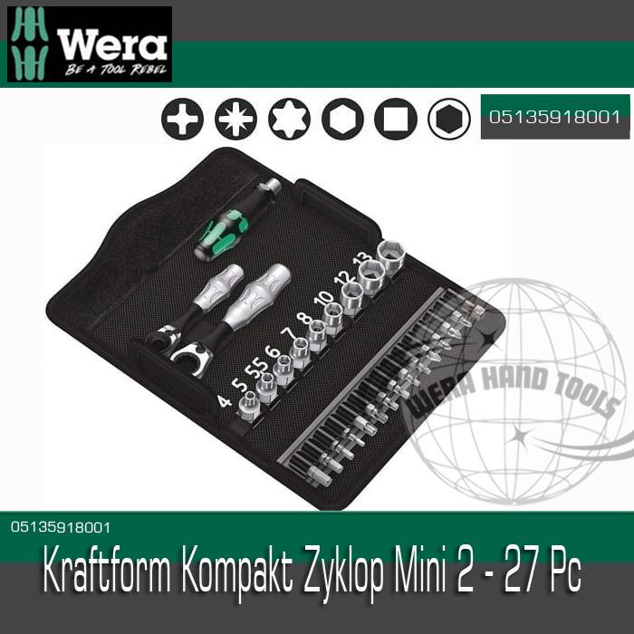 Jual Tool Kit Set Wera 05135918001 Kraftform Kompakt Zyklop Mini 2 - 27 ...