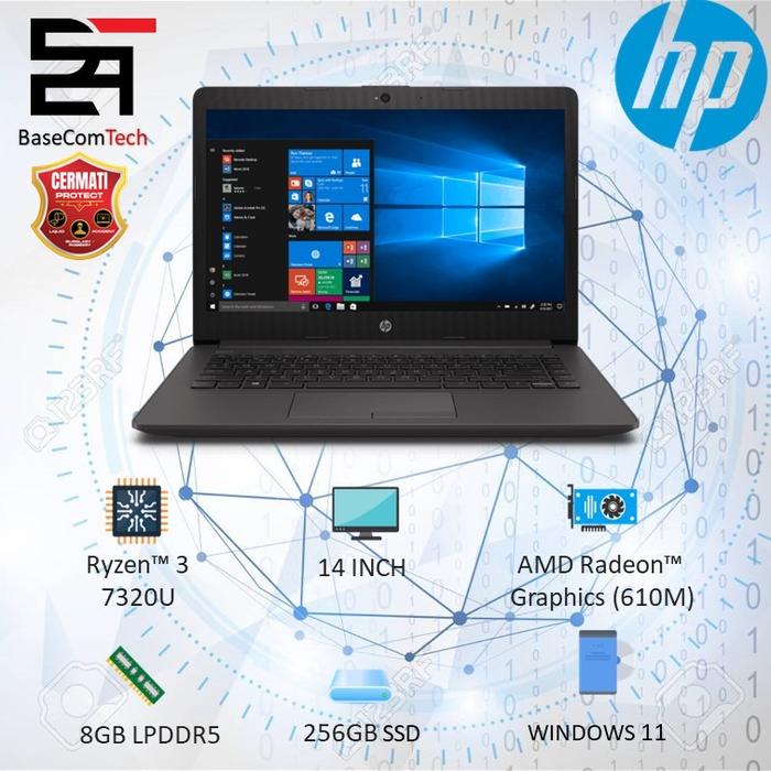 Jual LAPTOP HP 245 G10 RYZEN 3-7320U 8GB 256GB RADEON 610M 14" W11 ...