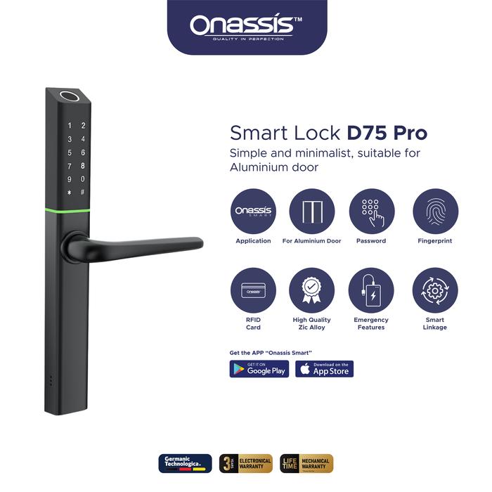Promo Onassis Smart Lock D75-PRO WiFi - Kunci Pintu Elektronik dengan ...