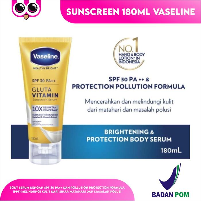 Jual SUNSCREEN 180ML VASELINE HEALTHY BRIGHT SPF 30 PA++ GLUTA VITAMIN - Kota Surakarta - WIN ...