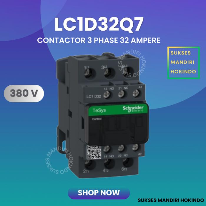 Promo Kontaktor 3 Phase 32 Ampere 3P 32A 380 V LC1D32Q7 Schneider ORI ...