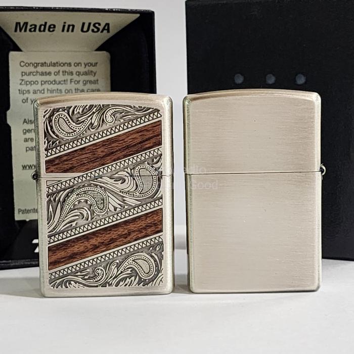 Jual Original Zippo Wood Arabesque Silver Japan Finish - Jakarta Barat ...