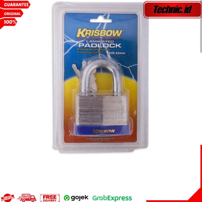Jual Krisbow Gembok Besi Berlaminasi 65 Mm Gembok Indoor & Outdoor ...