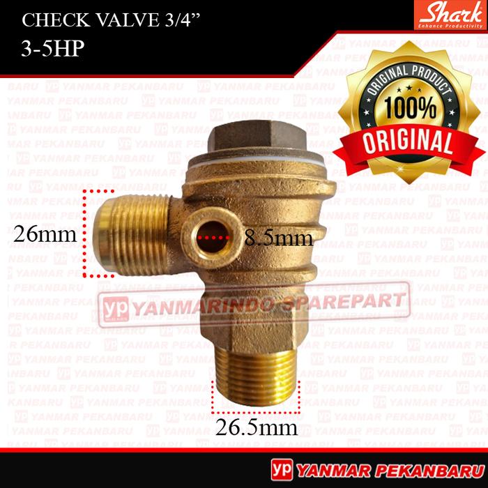 Jual 3 HP 5 HP CHECK VALVE KLEP TABUNG TANGKI MESIN KOMPRESOR SHARK 3HP ...
