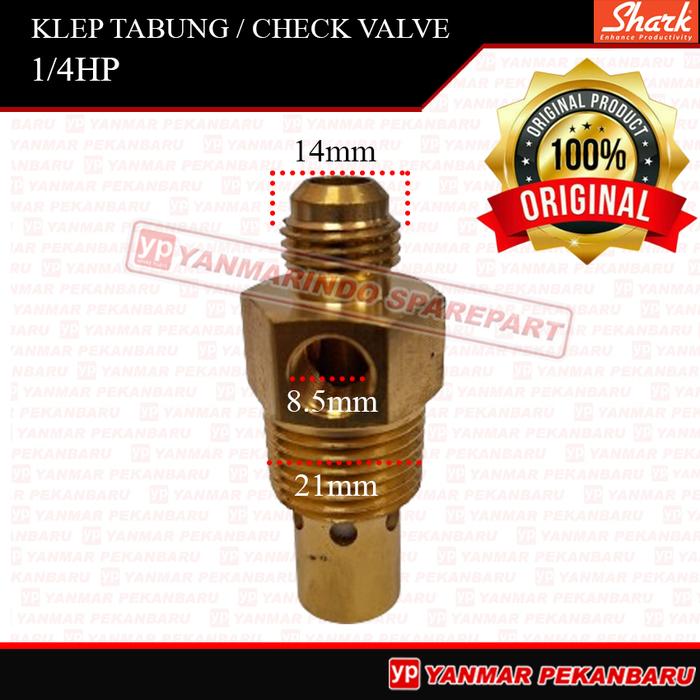 Jual 1/4 HP CHECK VALVE KLEP TABUNG TANGKI MESIN KOMPRESOR SHARK 1/4HP ...