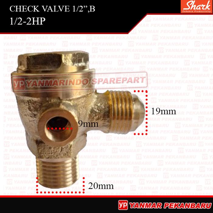 Jual 1/2 HP 1 HP 2 HP Check Valve Klep Tabung Mesin Kompresor Shark Biasa 1/2HP 1HP 2HP - Kota ...