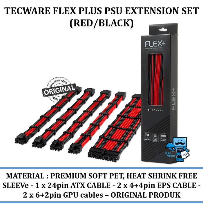 Jual Tecware Flex Plus PSU Extension Set (Red/Black) - Original Produk ...