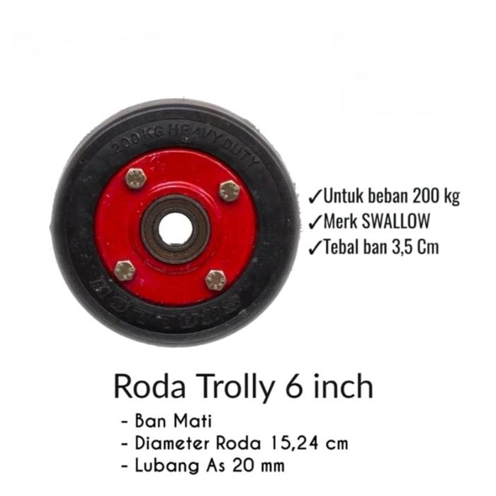 Jual roda Trolley Lori ban mati 6 inch /roda lori 6 inch/ban lori 6 inch - Jakarta Selatan ...