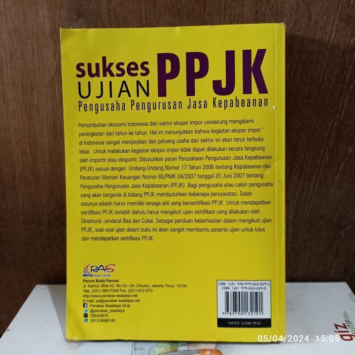 Jual Buku Sukses Ujian Ppjk Pengusaha Pengurus Jasa Kepabeanan 202 Hal Di Seller Owl Store ...