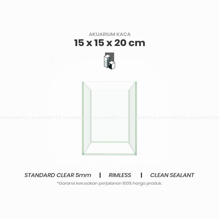 Jual Soliter Cupang / Aquarium Ikan Cupang 15 15 20 - Alas Bening ...