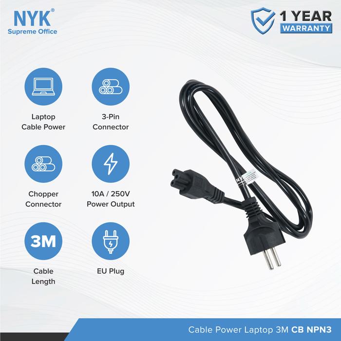 Promo Kabel Power Notebook NYK Universal 3 Meter - Jakarta Pusat - NYK ...