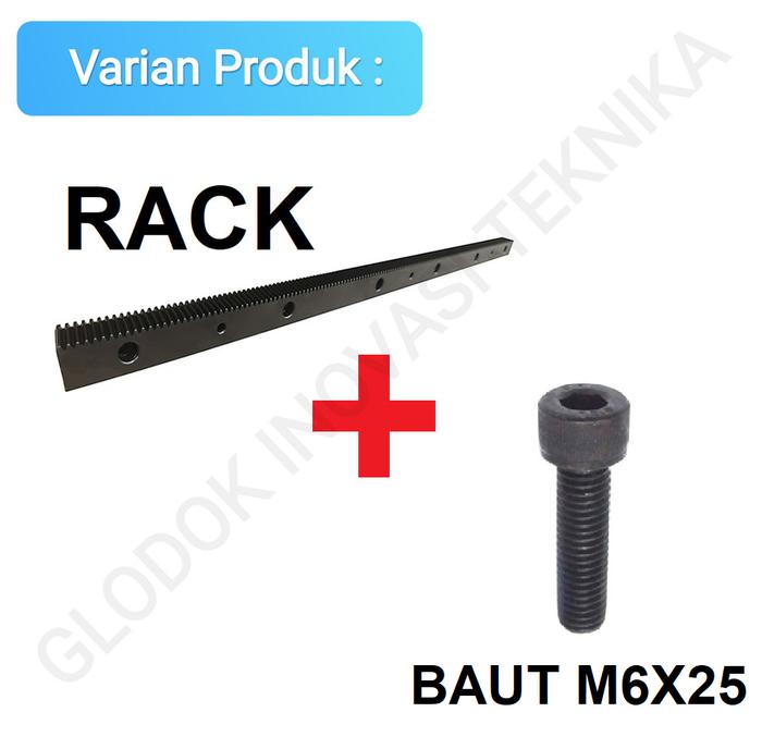 Jual batang rel guide helical gear rack pinion 1.25 CNC Router - Rack ...