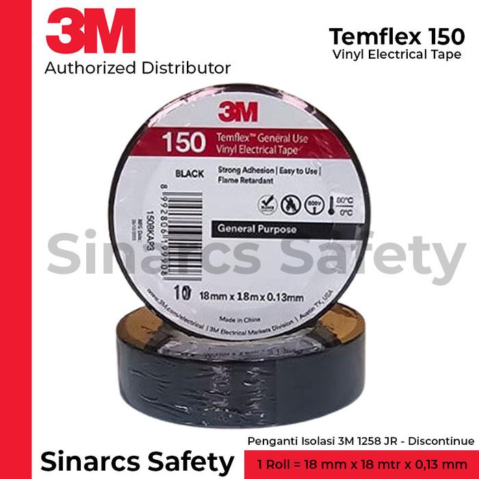 Jual 3M Temflex 150 Isolasi Listrik General Use Vinyl Electrical Tape ...
