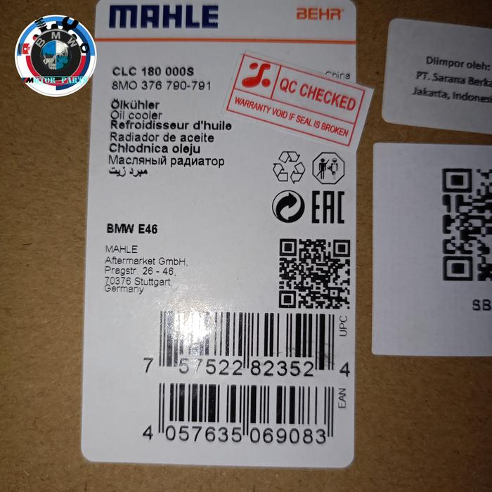 Jual Oil cooler matic bmw e46 m43 / N42 / n46 asli mahle BEHR HIGH ...