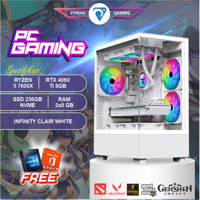 Jual Pc Gaming | Ryzen 5 7600X | RTX 4060 Ti 8GB | 16GB DDR5 | 256 NVME ...