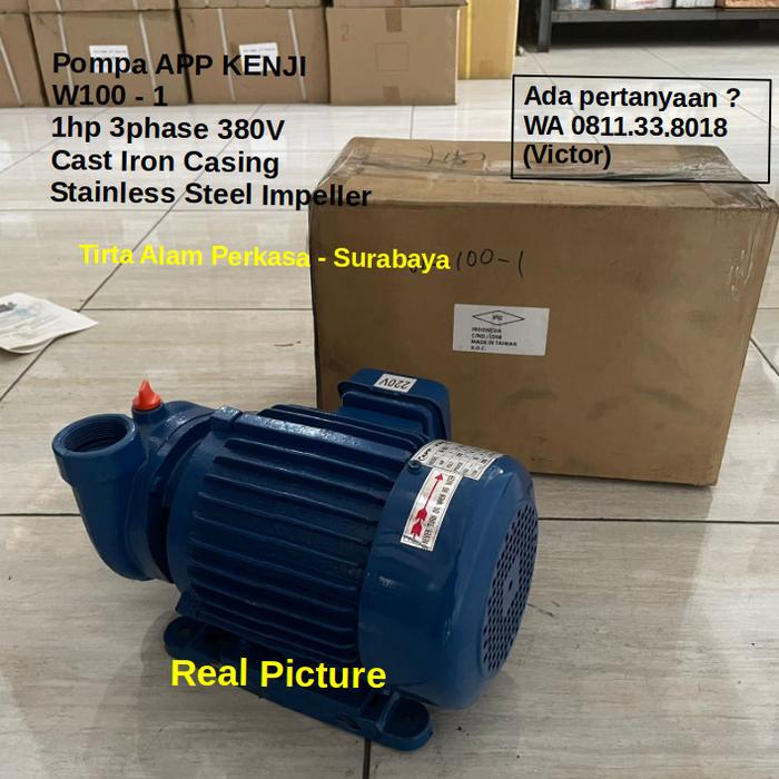 Jual Pompa APP Kenji W100 – 1 W100-1 100-1 1hp 1phase 220V Cast Iron Casing Impeller Stainless ...