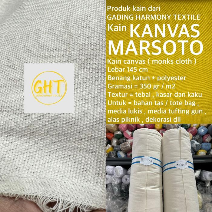Jual ( per 1 roll ) kain KANVAS MARSOTO lebar 145 cm canvas katun ...