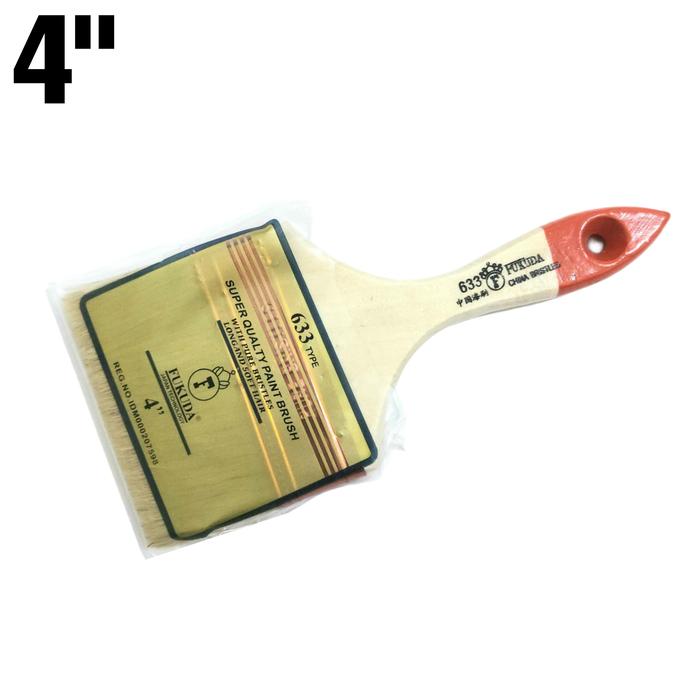 Jual KUAS CAT 4" INCH FUKUDA KOAS CAT TEMBOK GAGANG KAYU MULTIFUNGSI ...