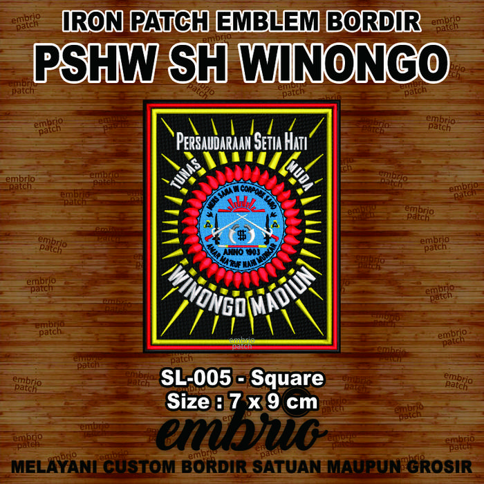 Jual Emblem PSHW patch bordir logo SH Winongo bet seragam perguruan ...