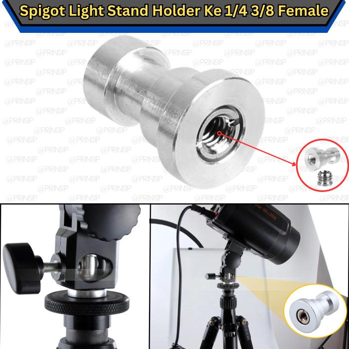 Jual SPIGOT Light Stand & Tripod Ke Lamp/Umbrella Holder 1/4 3/8 Female ...