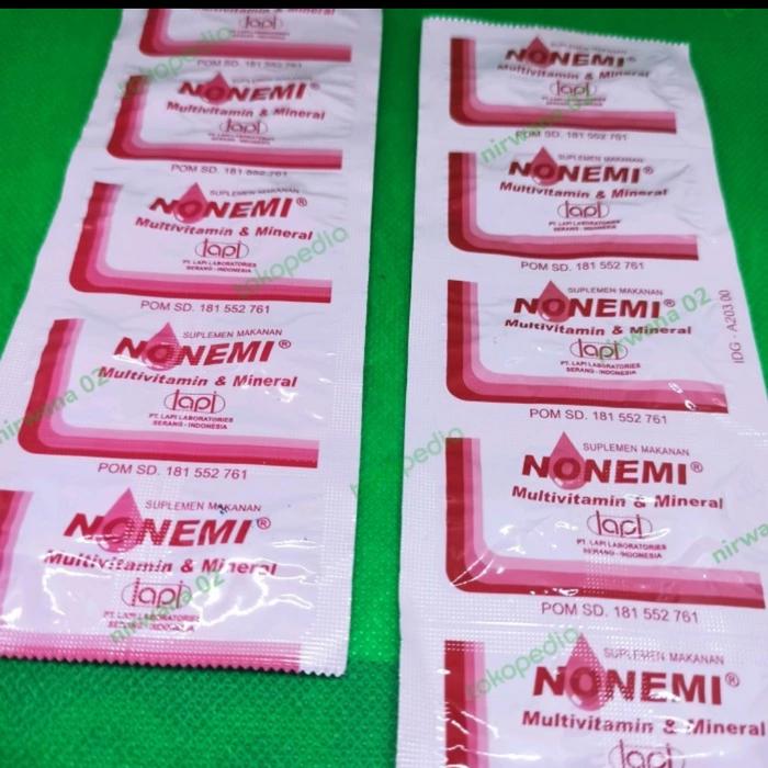 Jual Nonemi Strip Multivitamin & Mineral 10 Tablet Kemasan strip Exp ...