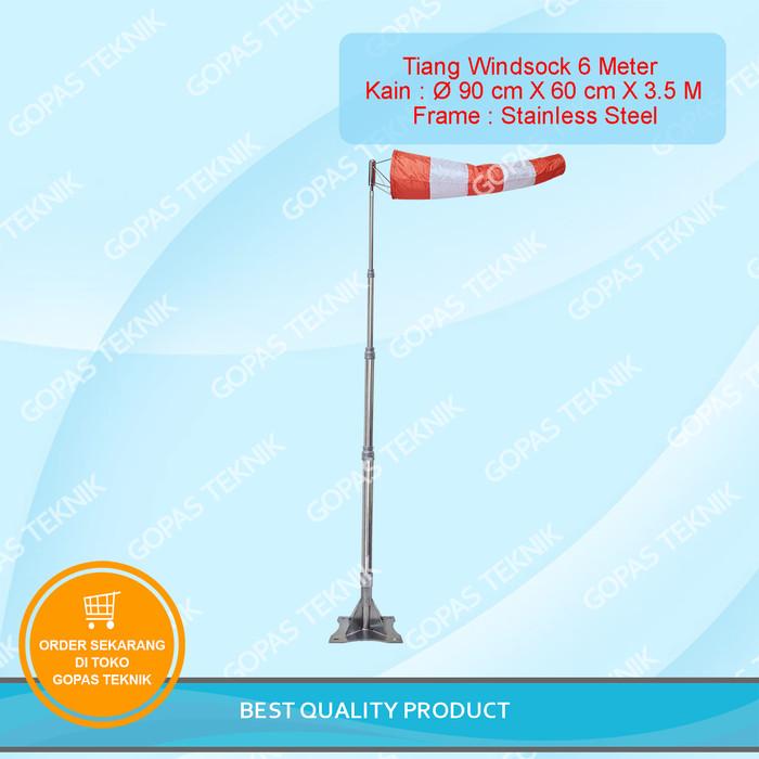 Jual Tiang Windsock 3 meter + Frame + Kain windsock 50 diameter 50 cm ...