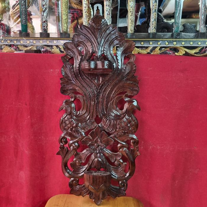 Jual Blawong Tempel Tunggal Motif Ukir Burung Merak Kayu Jati - Kab ...