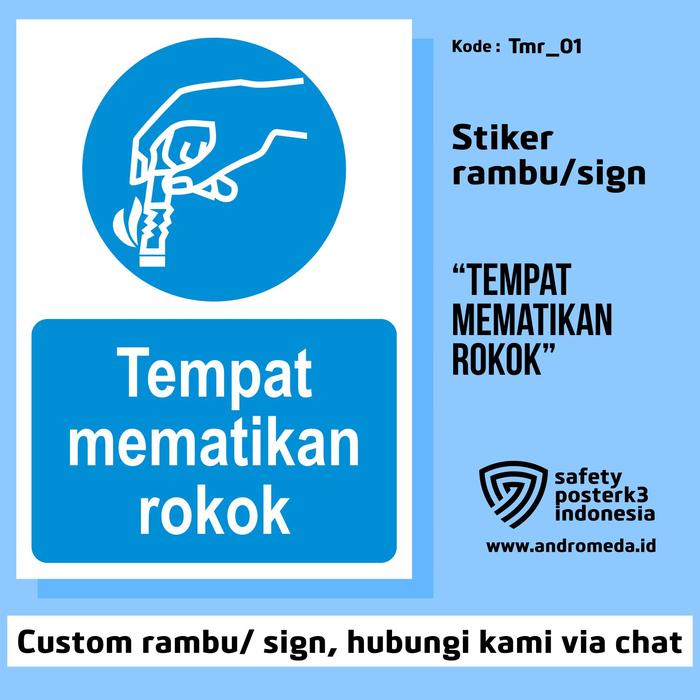 Jual Stiker Vinyl Sign Rambu K3 Tempat Mematikan Rokok - 40x30 cm ...