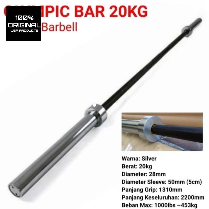 Promo Olympic Bar Men 20kg | Mens Barbell Bar 20 kg Commercial Standard ...