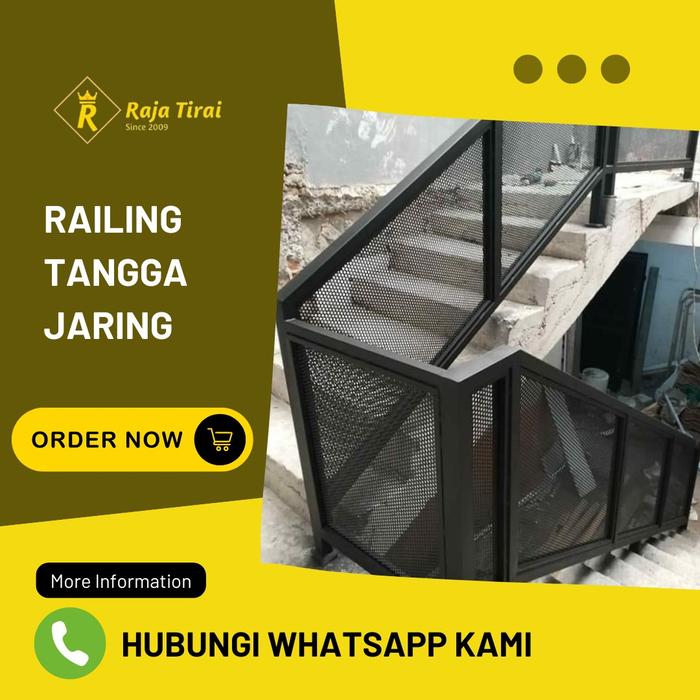 Jual Railing Tangga Kawat Jaring Rail Tangga hollow galvanis jaring ...