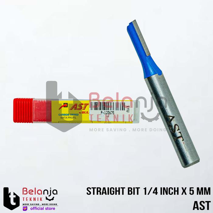 Jual AST Mata Pisau Profil Kayu Straight Bit 1/4 Inch X 5 MM Router ...