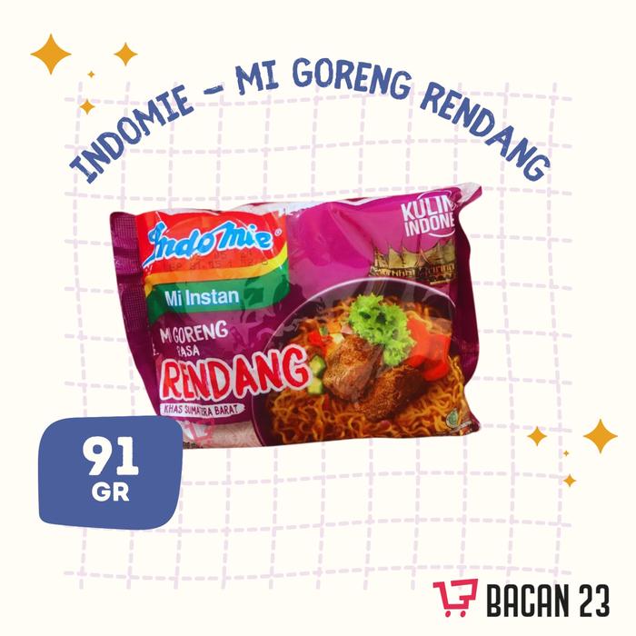 Jual Indomie Goreng Rasa Rendang Khas Sumatera Barat (91 Gr) / Mi ...