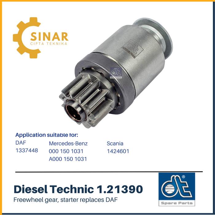 Jual DIESEL TECHNIC-1-21390 Stater Pinion replaces Scania 1424601 ...