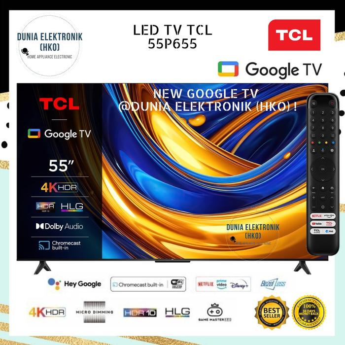 Promo TCL 55P655 55" GOOGLE TV 4K UHD DOLBY SMART TV 55 INCH | tcl ...