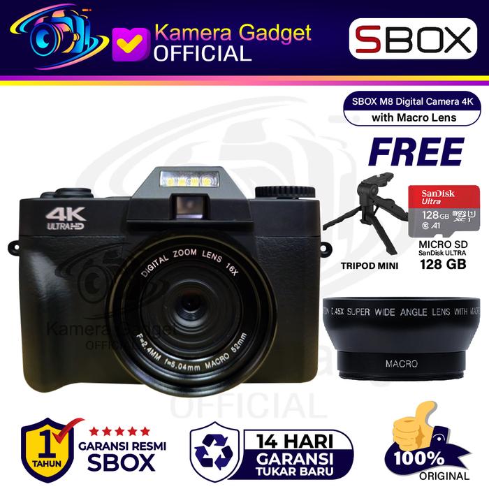 Jual Sbox M8 Digital Camera 4k Ultra Hd With Macro Lens / S Box Kamera ...