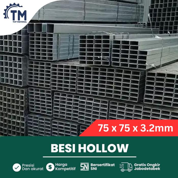 Jual Harga Besi Hollow Hitam 7.5x7.5 (75 x 75mm) Tebal 3.2mm Panjang 6 ...
