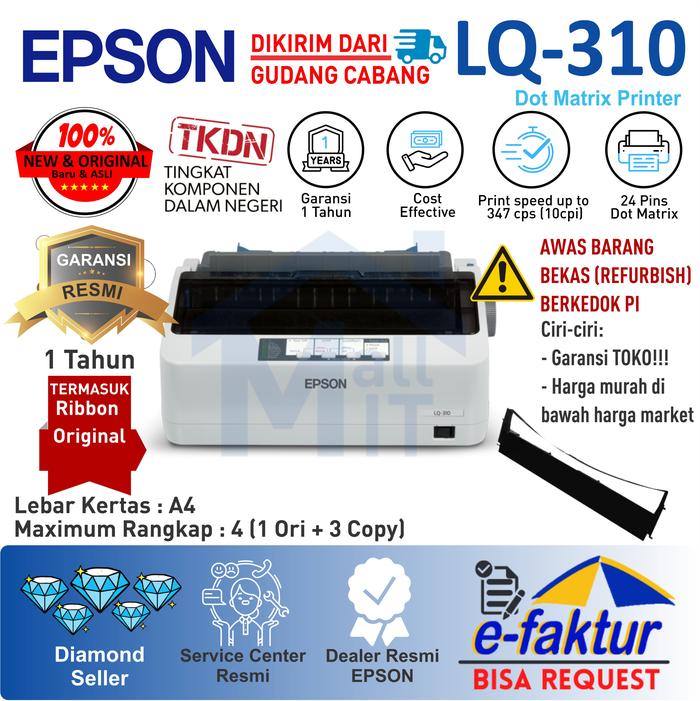 Promo PRINTER EPSON DOMATRIX LQ310 LQ-310 LQ 310 GARANSI RESMI Cicil 0% ...