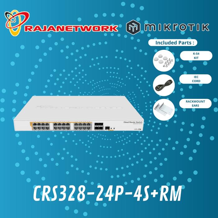 Jual Mikrotik CRS328-24P-4S+RM 24 Port Gigabit POE Switch Layer ...