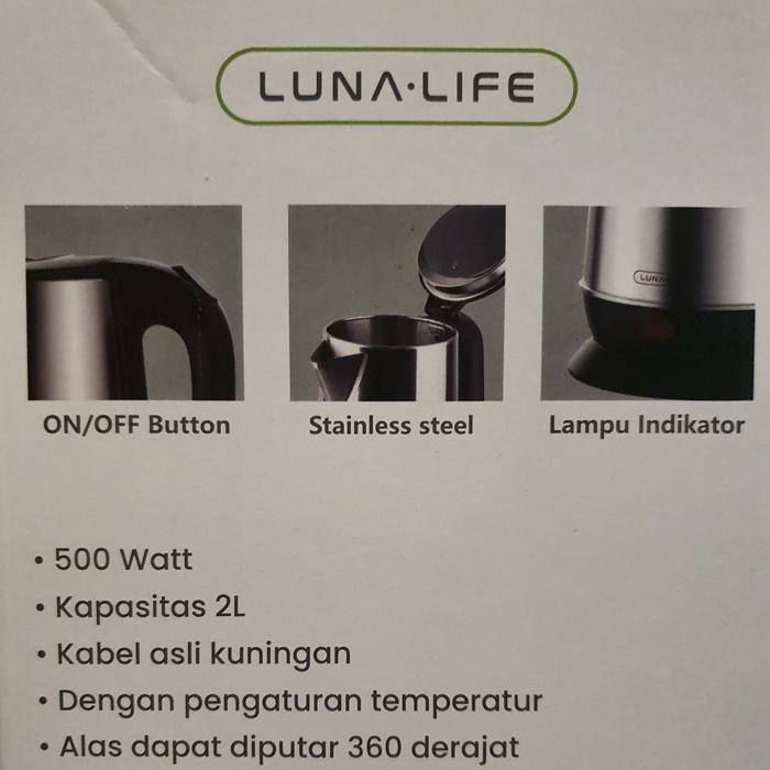 Jual Electric Kettle / Teko Listrik 2 Liter Luna Life Di Seller Noelle ...