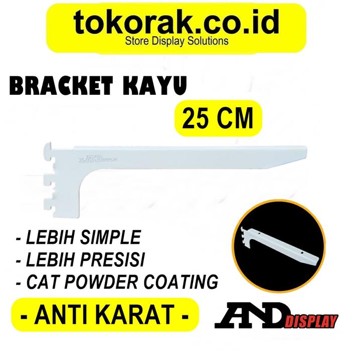 Jual BRACKET KAYU 25 CM PUTIH DAUN BRAKET SIKU AMBALAN RAK DINDING 25CM ...