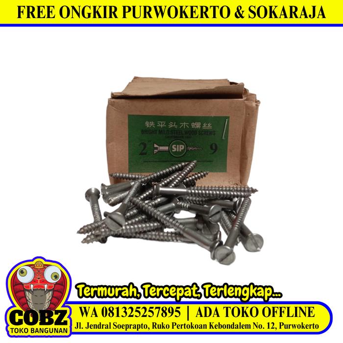 Jual 2 IN / SIP Sekrup Baut Kayu Kepala Rata Minus Wood Screw Dus - Kab ...