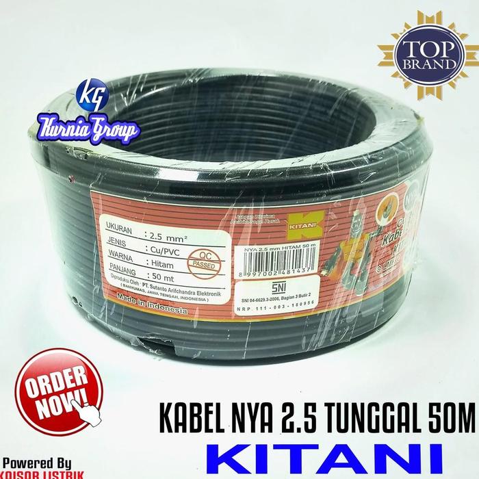 Jual Kabel NYA 2.5mm KITANI 50M Kawat Tunggal Cable Instalasi Listrik ...