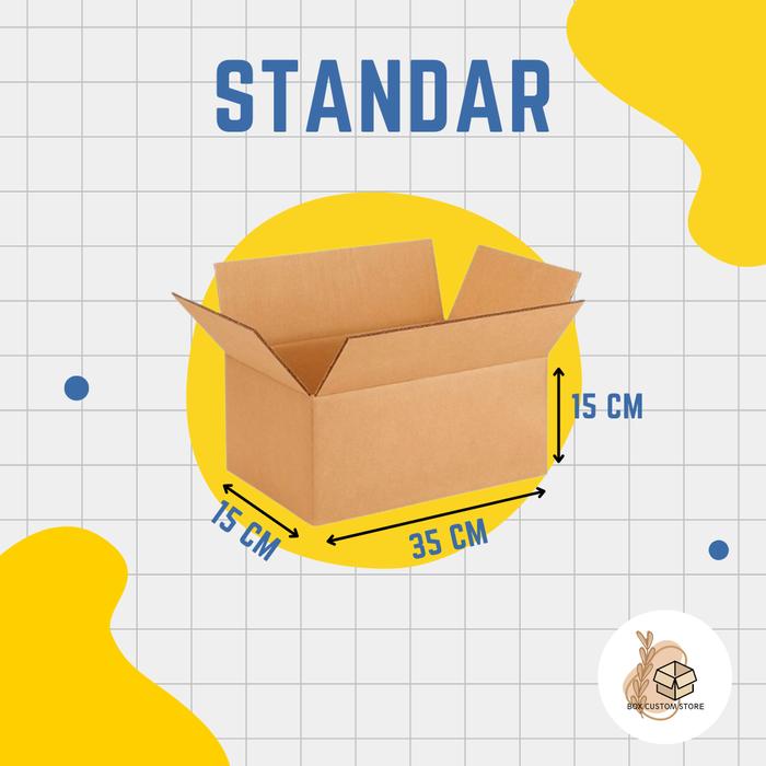 Jual Custom Packing Kardus Box Standart Polos Ukuran 35cm x 15cm x 15cm ...