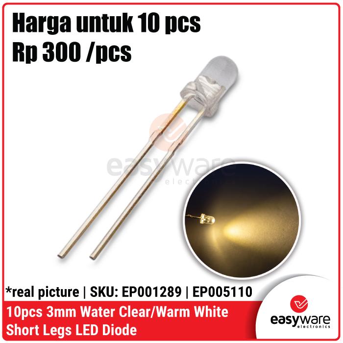 Jual 10x LED 3mm Super Bright Warm White 3mm LED Superbright Putih Hangat LED F3 mm Warm White ...