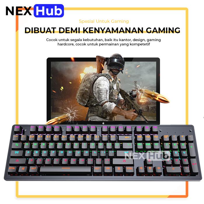Jual Keyboard Gaming Wired Leaven K880 104 Keys Mechanical Blue Switch - Stylish Black - Jakarta ...