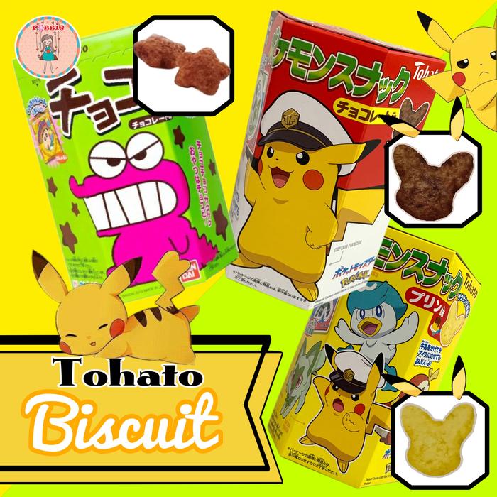 Jual Tohato Chocobi Shincan Coklat/Tohato Pokémon Pikachu/Biskuit ...